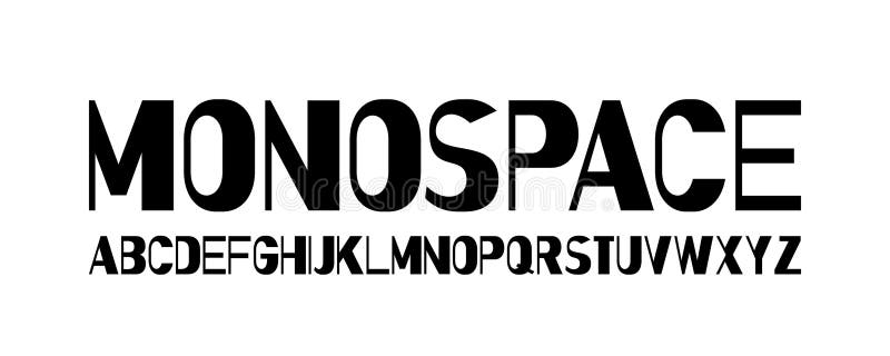 Minimal Monospace Font – Digital Tech Uppercase Typeface Stock Vector ...