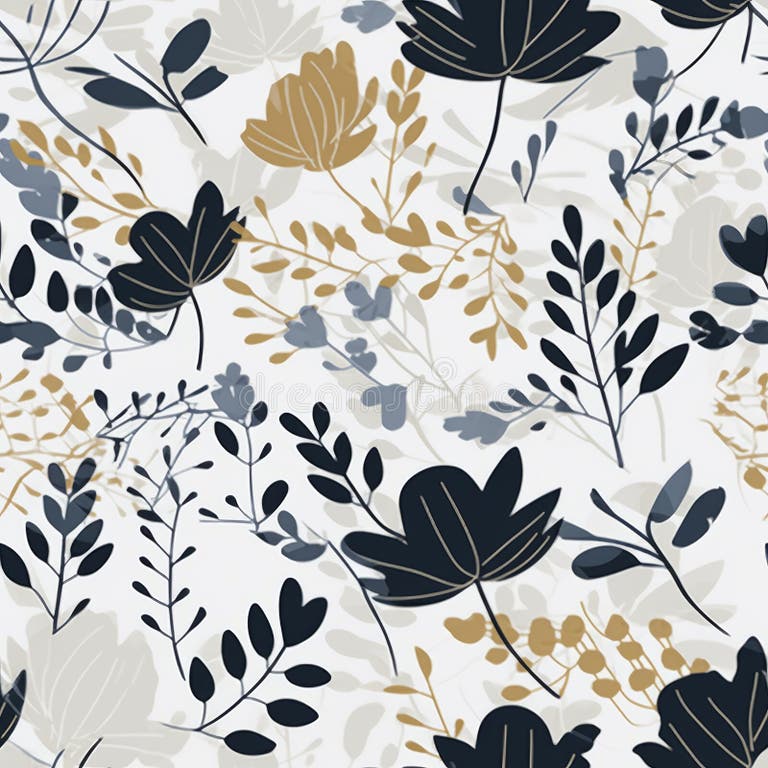 Monotone Floral Seamless Pattern Design Design Stock Illustration ...