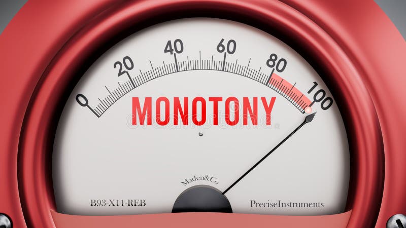Monotony that is Hitting a Full Scale, Showing Rising Levels of Monotony, Possibly Overload of ...