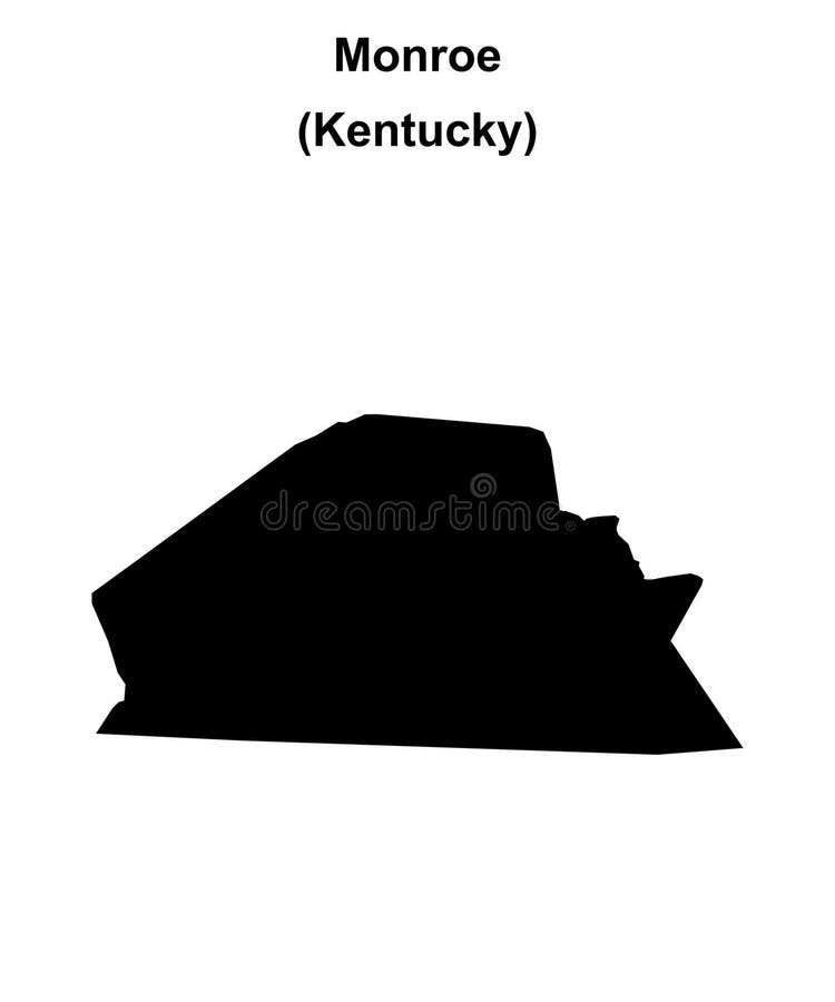 Monroe outline map stock vector. Illustration of county - 361599834