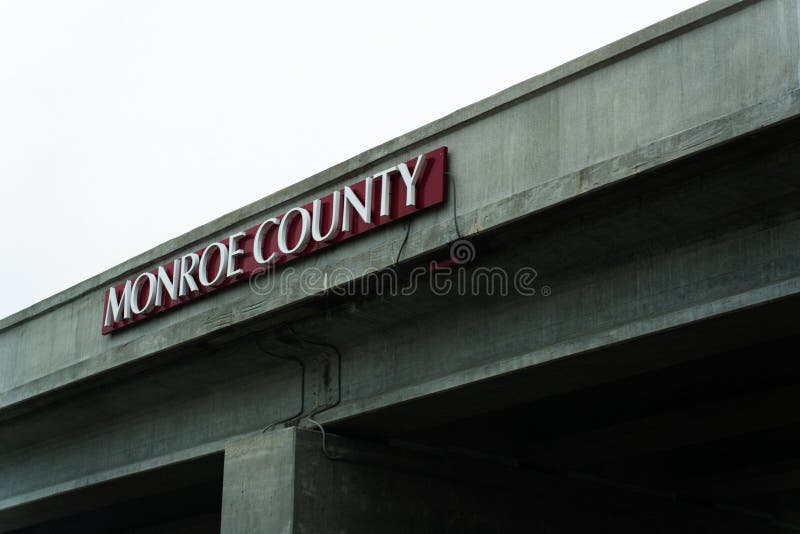 Monroe County Sign on Bridge Editorial Stock Image - Image of facade ...