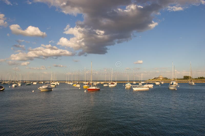 Monroe Harbor stock image. Image of illinois, cloud, sunlight - 5690545