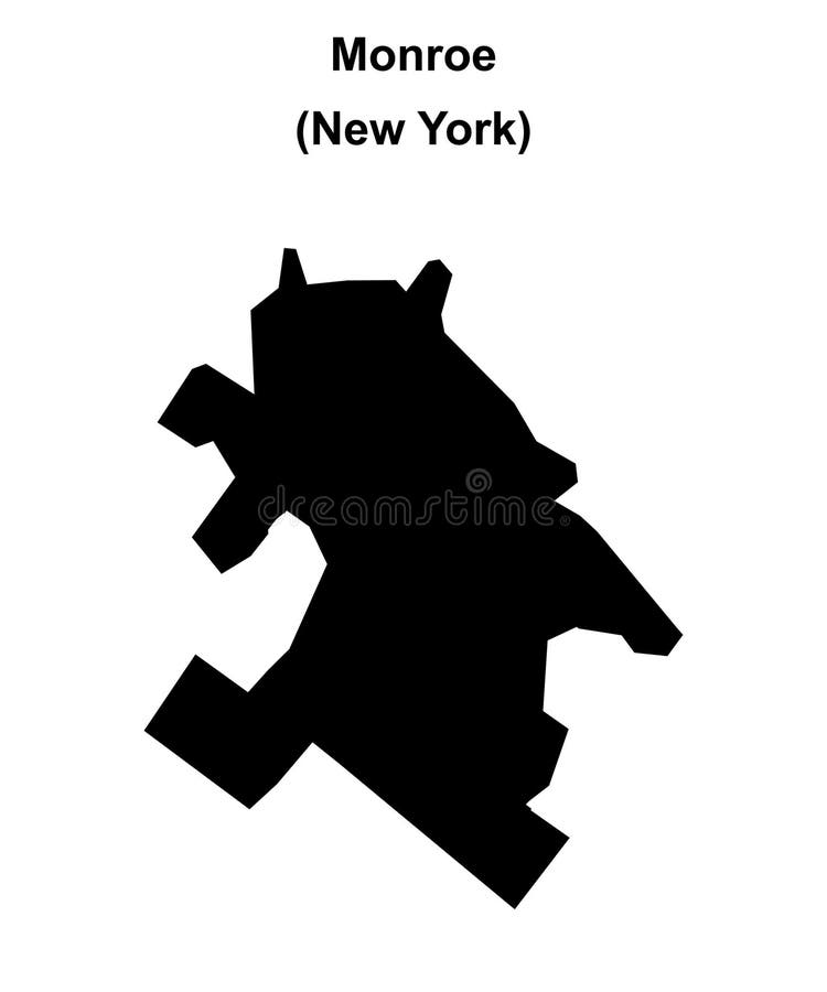 Monroe outline map stock vector. Illustration of cartography - 387619753