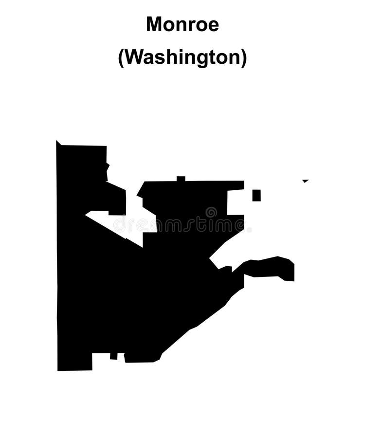 Monroe outline map stock vector. Illustration of cartography - 357622625