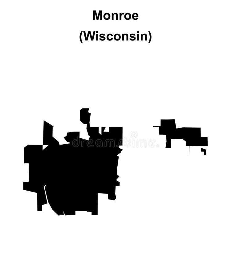 Monroe outline map stock vector. Illustration of wisconsin - 357624888