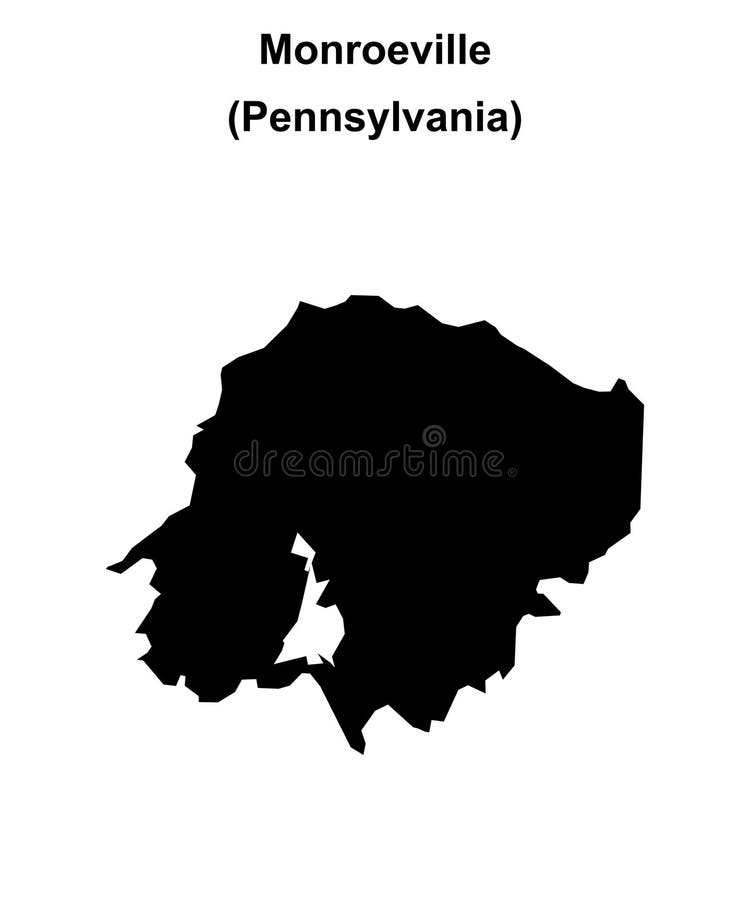 Monroeville outline map stock vector. Illustration of atlas - 357532592