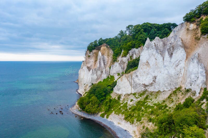 Mons Klint White Cliffs in Denmark Stock Image - Image of shoreline ...