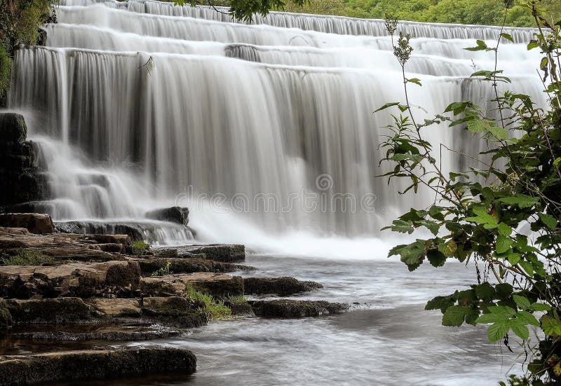 Monsal Waterfalls stock image. Image of speed, people - 84789445