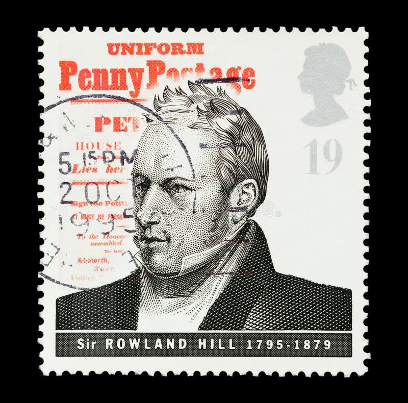 Timbre-poste BRITANNIQUE De Rowland Hill Image stock éditorial - Image ...