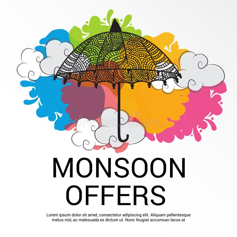 Monsoon Offers stock illustration. Illustration of offer - 93924203