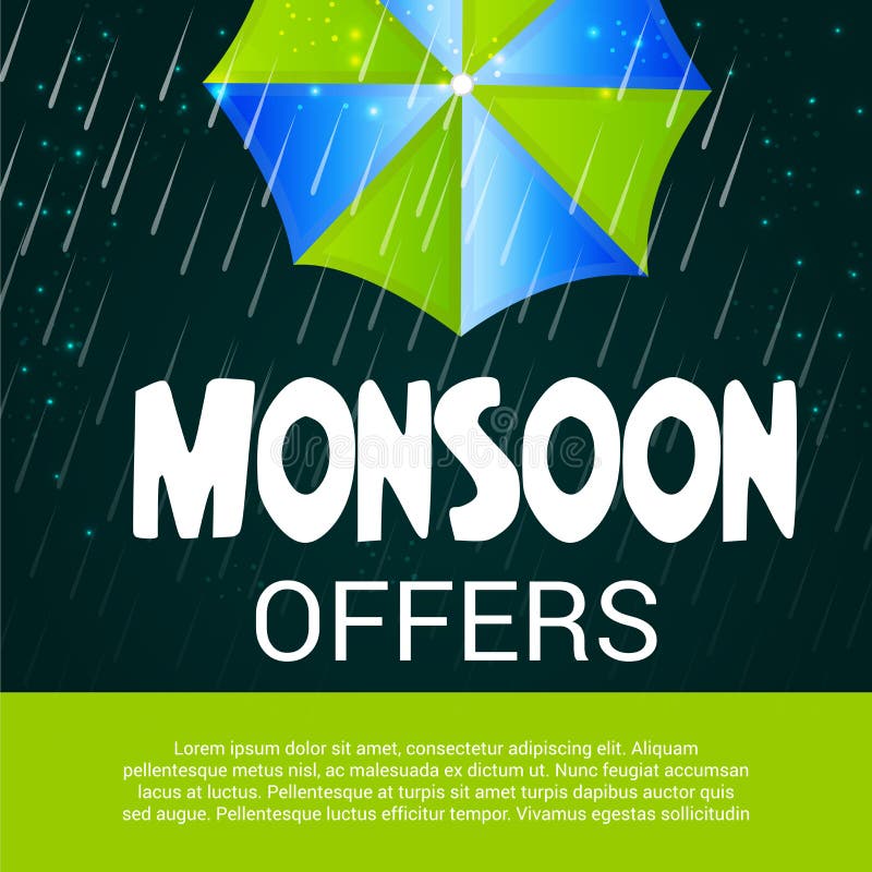 Monsoon Offers stock illustration. Illustration of announcement - 93924599