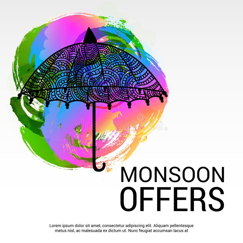 Monsoon Offers stock illustration. Illustration of raindrops - 93924680