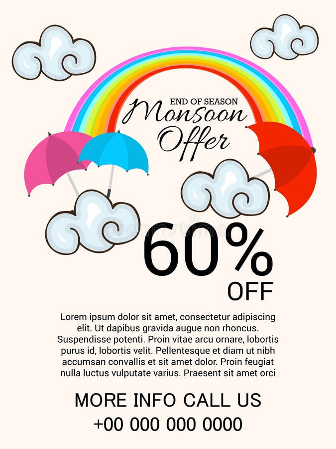 Monsoon Offers stock illustration. Illustration of sticker - 93925584