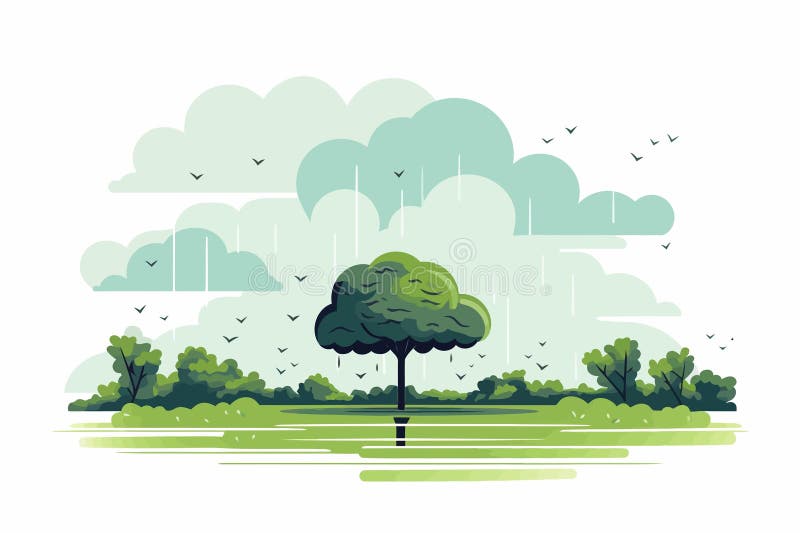 Monsoon Season Vector Flat Minimalistic Isolated Vector Style ...