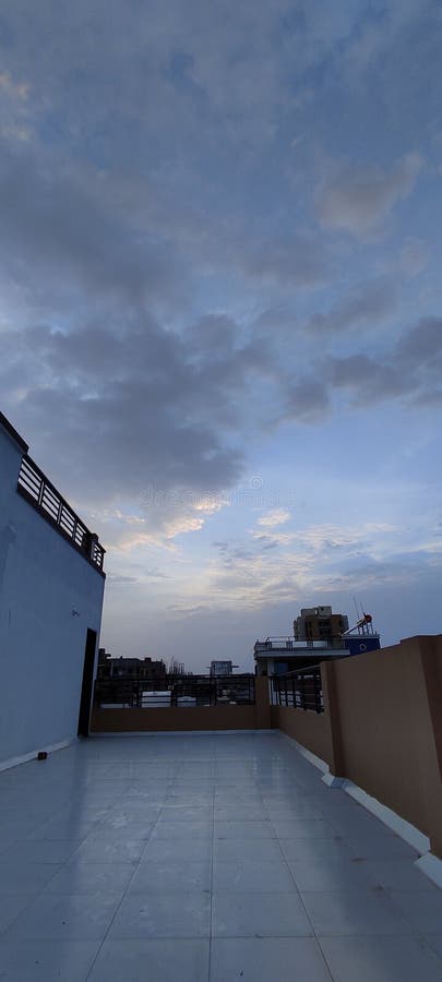 Monsoon Sky View from Terrace Stock Image - Image of blue, evening ...