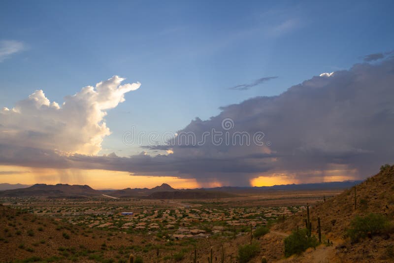 A Monsoon Storm Over Arizona Stock Image - Image of sonora, desert ...