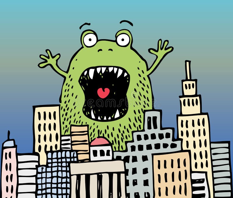 Giant Monster Rampage stock illustration. Illustration of monster ...