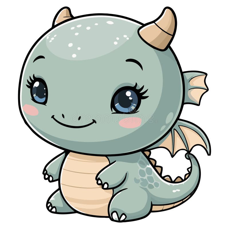 Adorable Chibi Dragon Wrapped Like Burrito in Blanket Cocoon Stock ...
