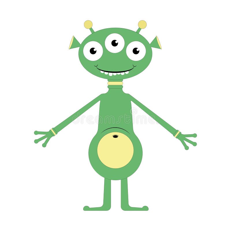 Web Monster Alien Creature Character. Flat Stock Vector - Illustration ...