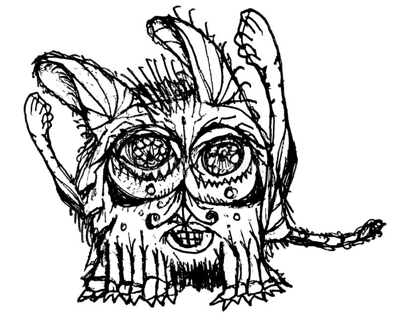 Monster Alien Mouse Isolated Hand Drawing Stock Illustration ...