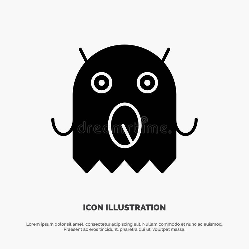 Monster, Alien, Space Solid Black Glyph Icon Stock Vector ...