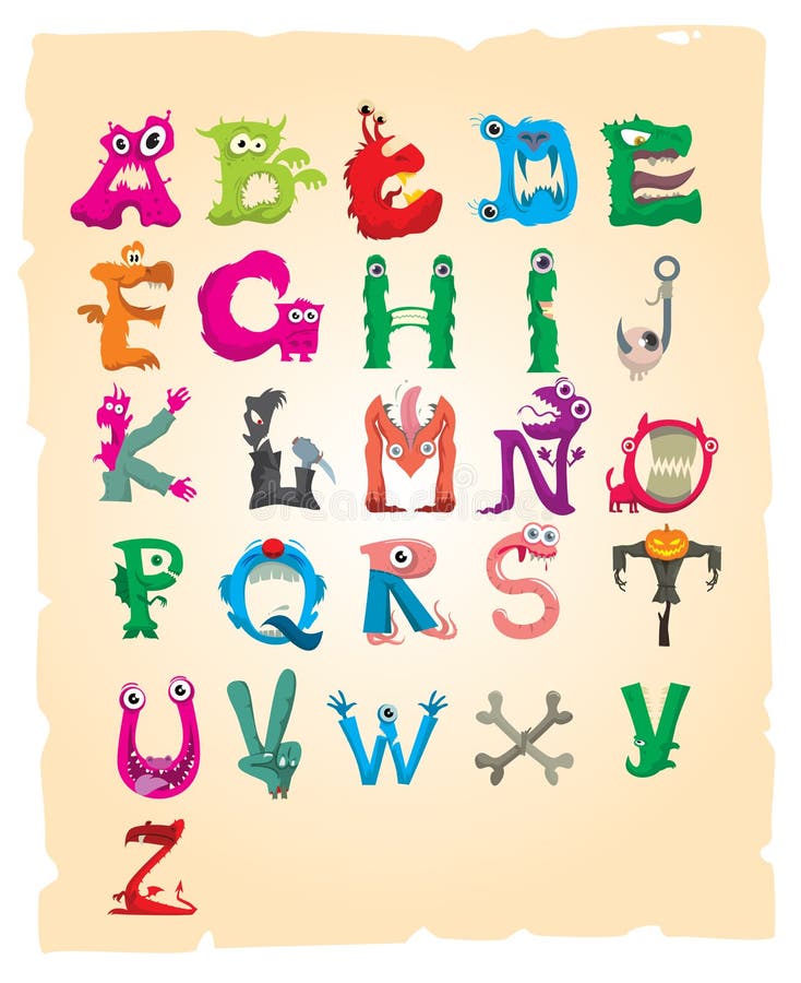 Lustiges Alphabet Des Monsters Vektor Abbildung - Illustration von ...