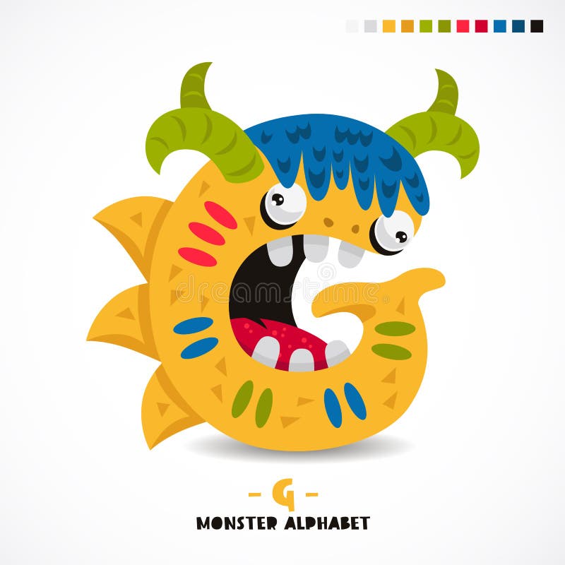 Monster-Alphabet Buchstabe G Vektor Abbildung - Illustration von augen ...