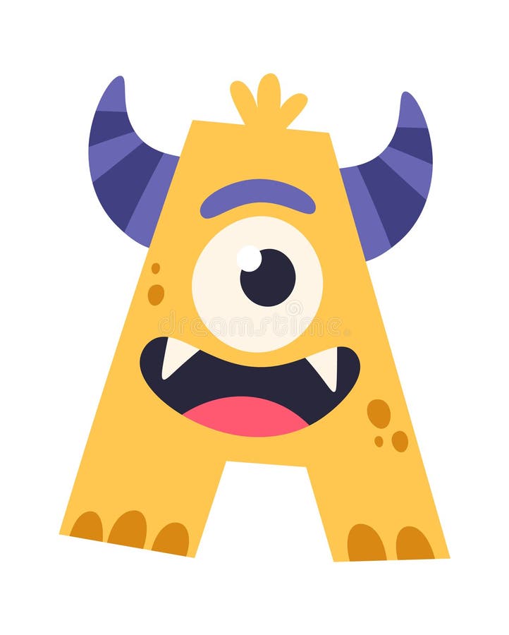 Monster Alphabet a Letter stock vector. Illustration of text - 277519576