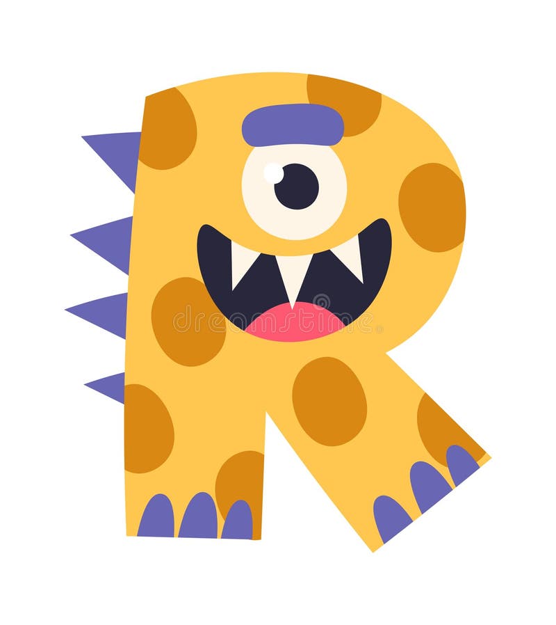 Monster Alphabet R Letter stock vector. Illustration of icon - 277519609