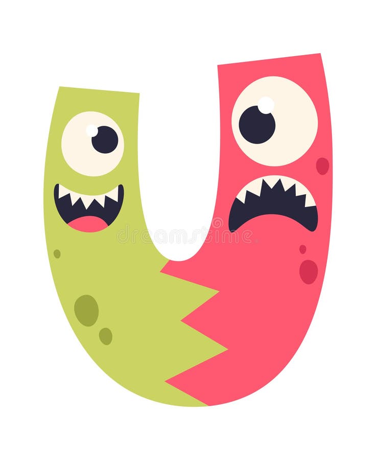 Monster Alphabet U Letter stock vector. Illustration of font - 277518823