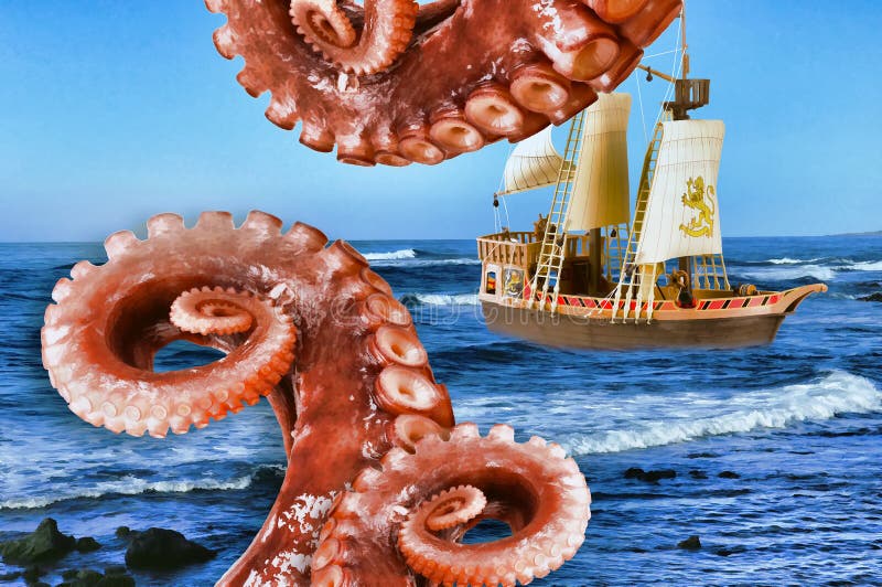Octopus Attack stock illustration. Illustration of predator - 22681902