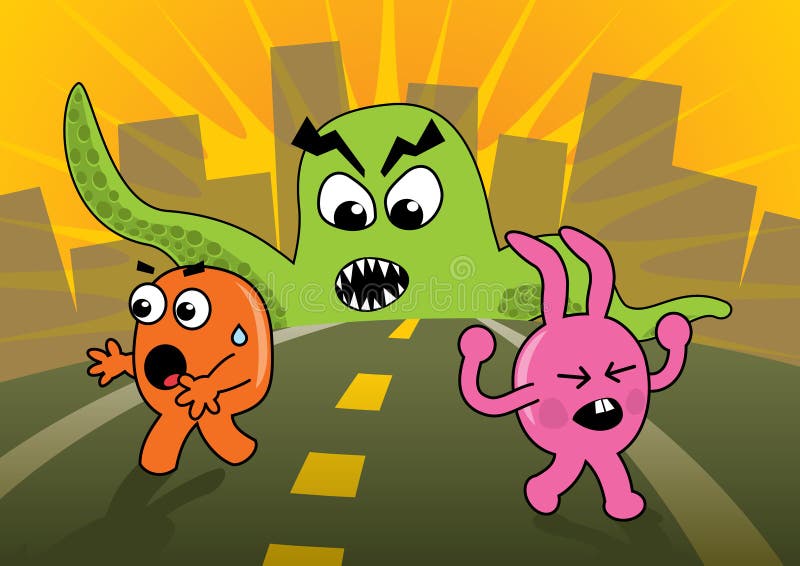 Monster Attack! stock vector. Illustration of beware - 43087359