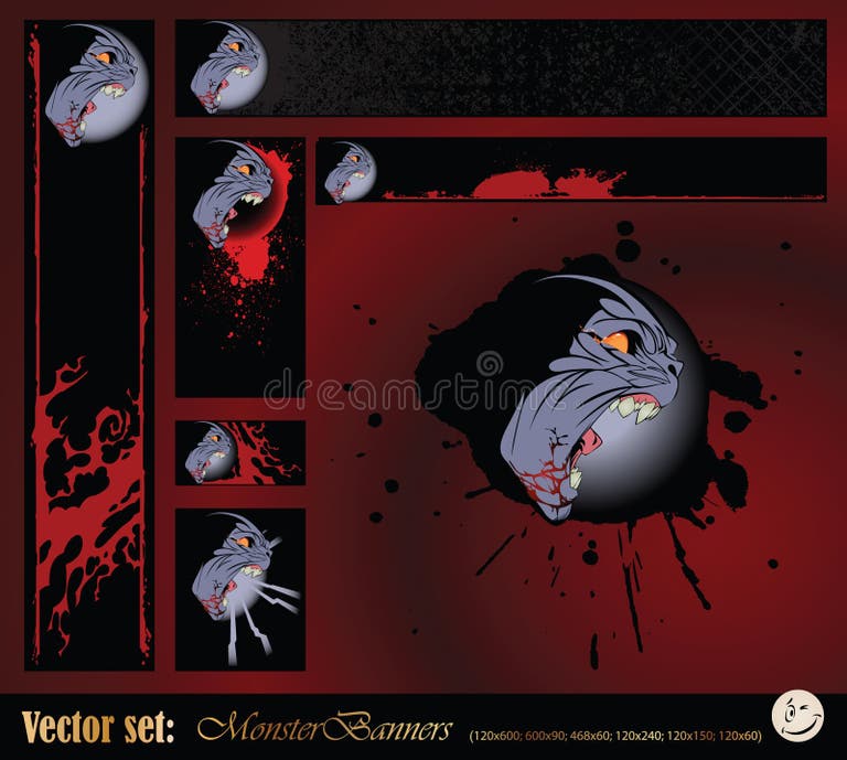 Monster banners stock vector. Illustration of banner - 20993040