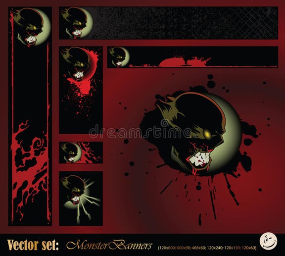 Monster banners stock vector. Illustration of banner - 20993043