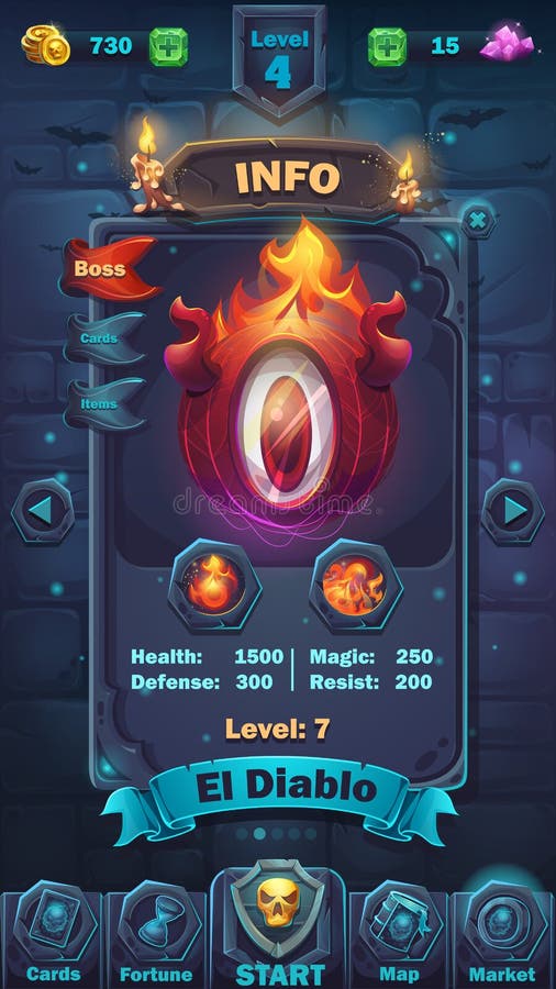 Monster Battle GUI Info Playing Field Stock Vector - Illustration of ...