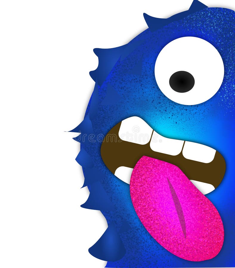 Fun Blue Monster Children`s Illustration Stock Illustration ...