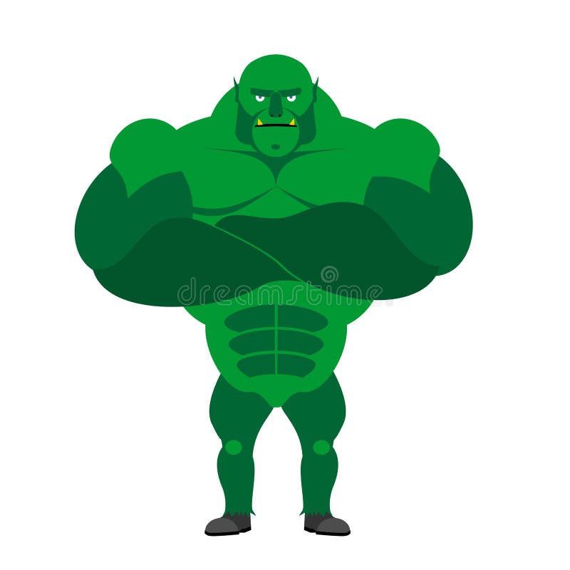 Monster BODYBUILDER on a White Background. Monster with Big Musc Stock ...