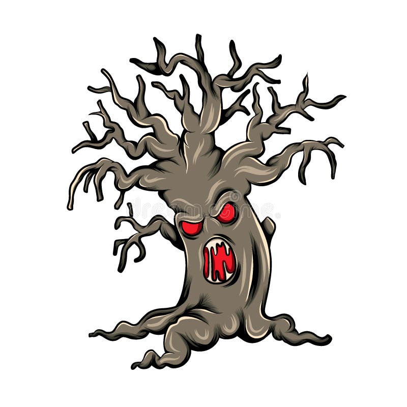 The Monster Trunk Tree with the Scary Face for the Horror Story Book ...