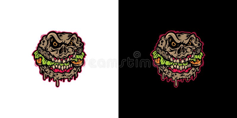 Monster Burger Logo Vector Design Stock Vector - Illustration of lunch ...