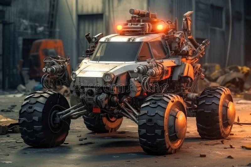 Monster Car in Post Apocalyptic World Stock Photo - Image of vintage ...
