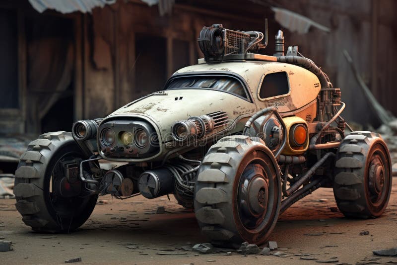 Monster Car in Post Apocalyptic World Stock Illustration - Illustration ...