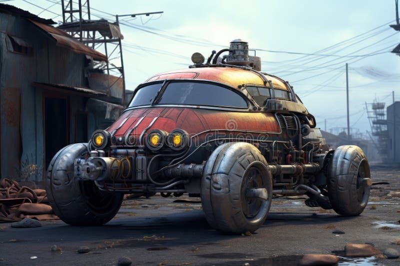 Monster Car in Post Apocalyptic World Stock Illustration - Illustration ...