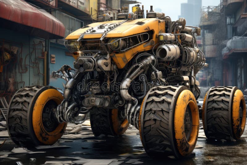 Monster Car in Post Apocalyptic World Stock Image - Image of apocalypse ...