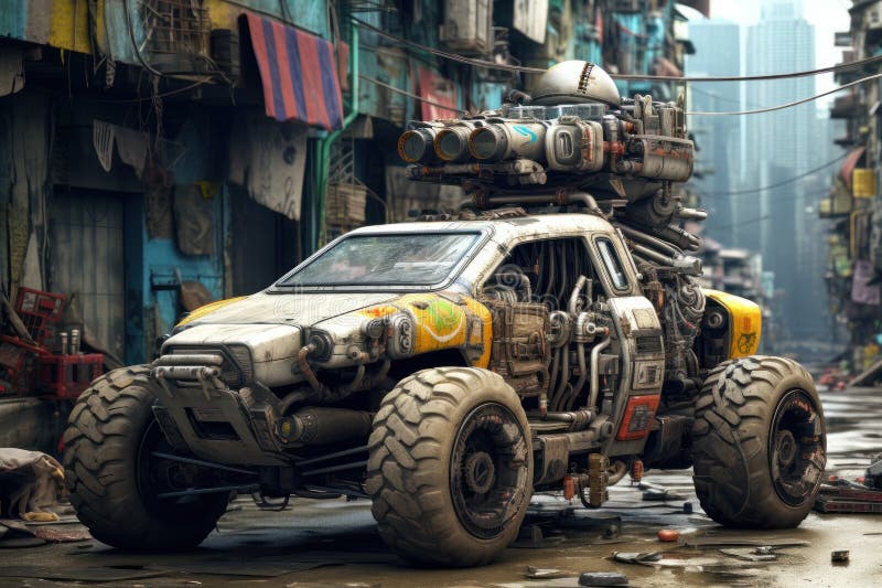 Monster Car in Post Apocalyptic World Stock Photo - Image of vehicle ...