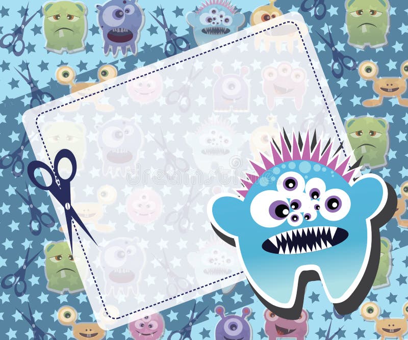 Monster card stock vector. Illustration of cutting, animal - 19150824