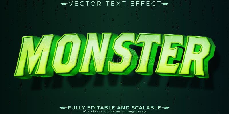 Monster Cartoon Text Effect Editable Comic and Funny Text Style Stock ...