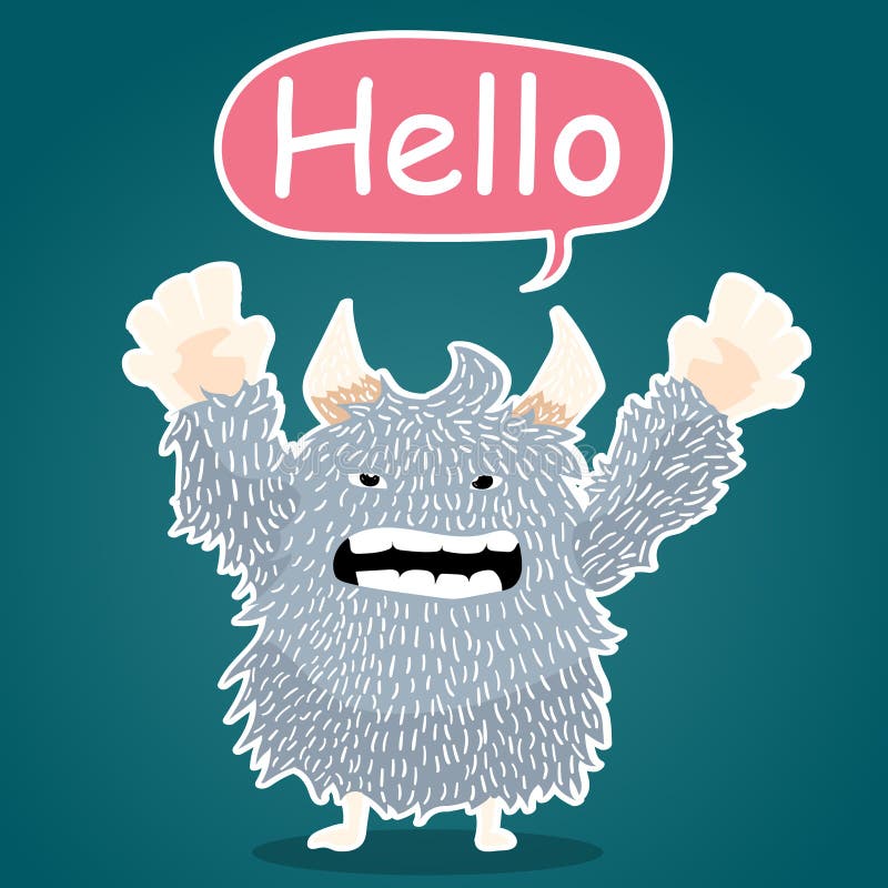 Monster Character Cartoon Set Monster Character Cartoon Say Hello Stock ...