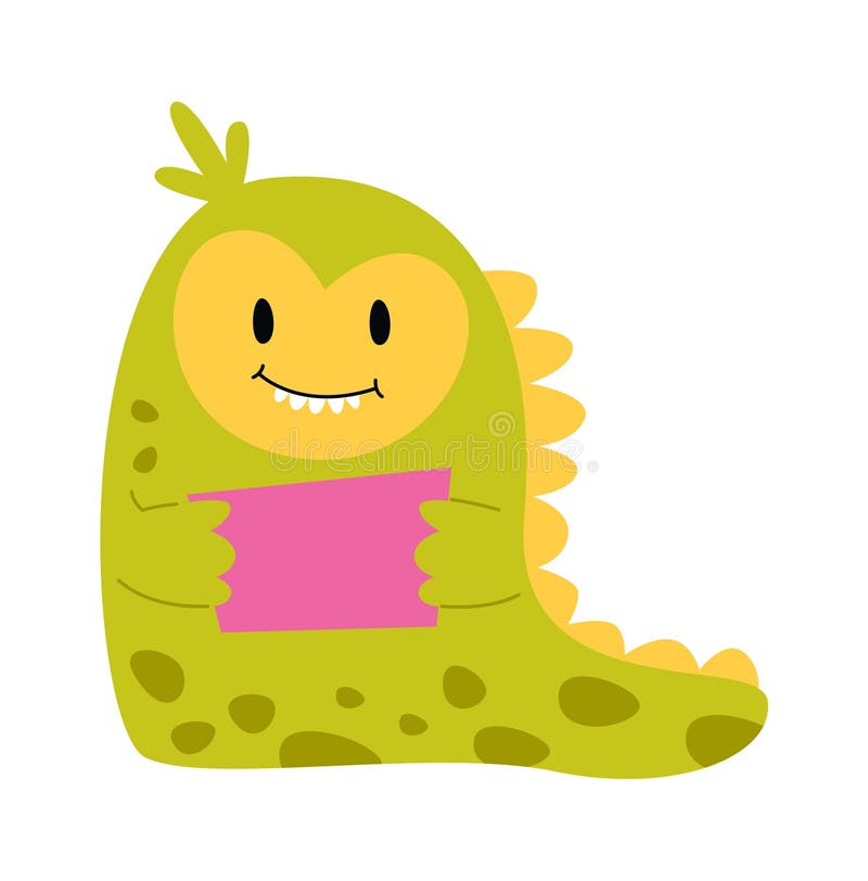 Monster Character Reading Letter Stock Vector - Illustration of cartoon ...