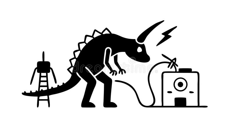 Monster Charging, Power Consumption, Vector Design Generative AI Stock ...