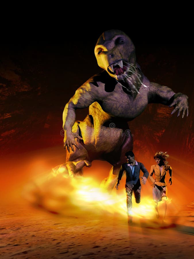 Monster chase stock illustration. Illustration of hunt - 76019274